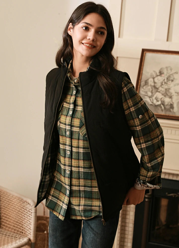 Women's Lightweight Full-Zip Puffer Vest, Water Repellent – FlannelGo