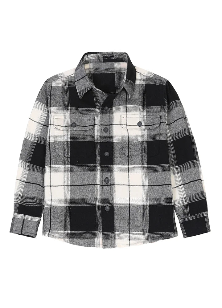 Kids Brushed Plaid Flannel Shirt,Button Down – FlannelGo