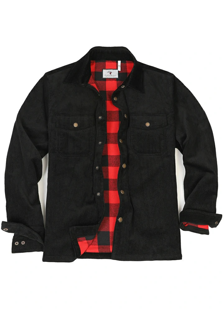 Men's Flannel Lined Corduroy Shirt Jacket,Utility Shacket – FlannelGo