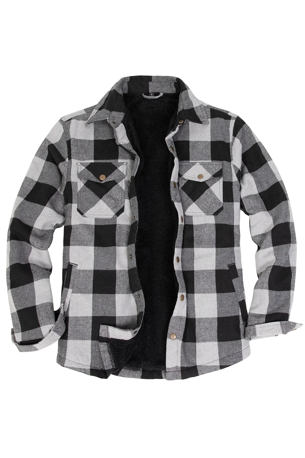 Matching Family Outfits - Men's Snap Front Black White Plaid Shacket ...