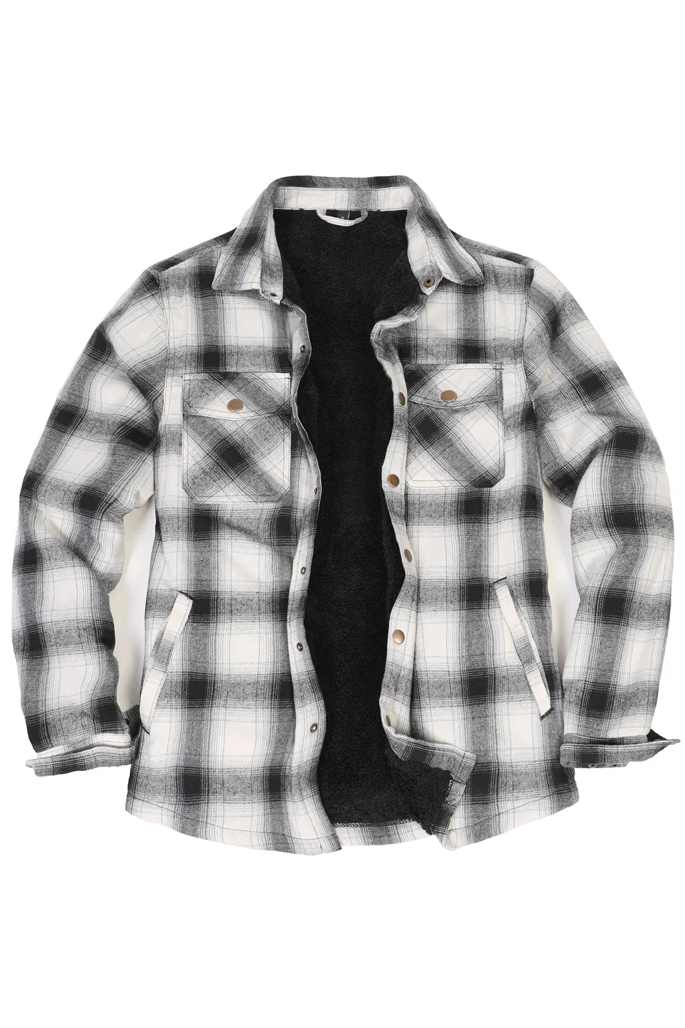 Men's Snap Front Flannel Shirt, Sherpa-Lined Shacket – FlannelGo