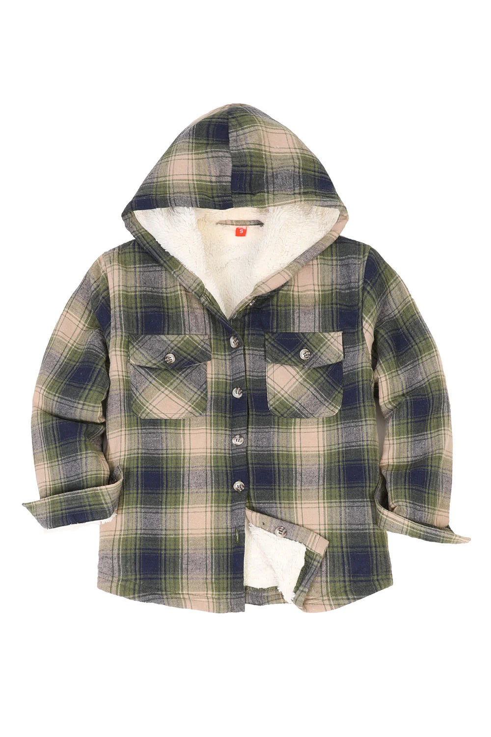 Girls Hooded Plaid Flannel Shirt Jacket,Sherpa Lined – FlannelGo