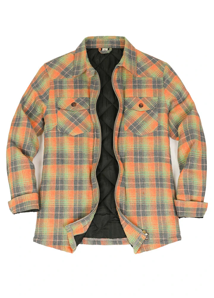 Women's Zip Up Flannel Shirt Jacket, Quilted Lined – FlannelGo
