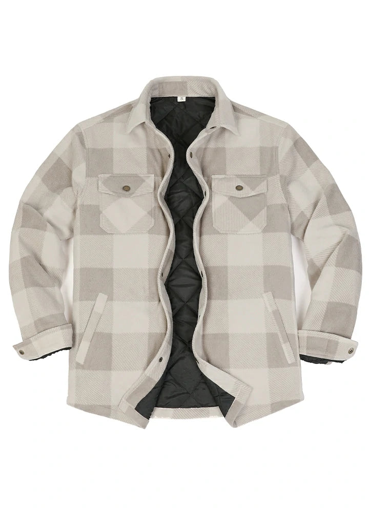 Men's Quilted Lined Snap Button Shirt Jacket – FlannelGo