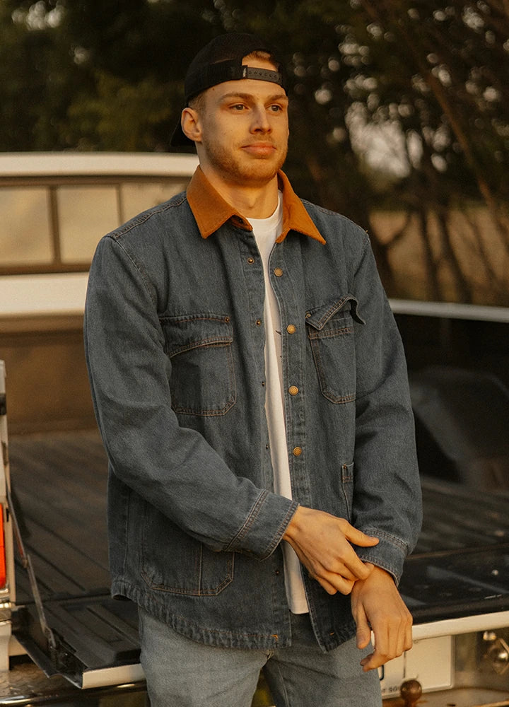 Men's 11.2oz Workwear Flannel Lined Utility Denim Jacket – FlannelGo