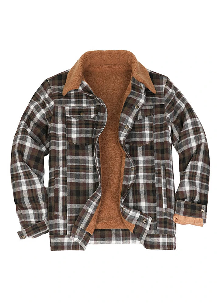 Men's Fleece Lined Snap Button Up Shirt Jacket – FlannelGo