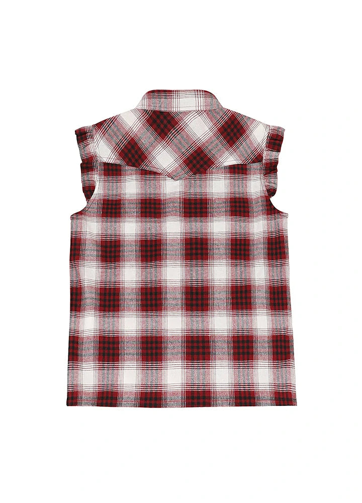 Kid's Pearl Snap Western Plaid Vest – FlannelGo