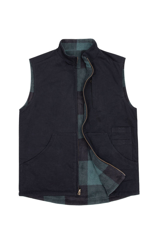 Men's Reversible Vest Plaid Fleece Lined Outdoor Vests – FlannelGo