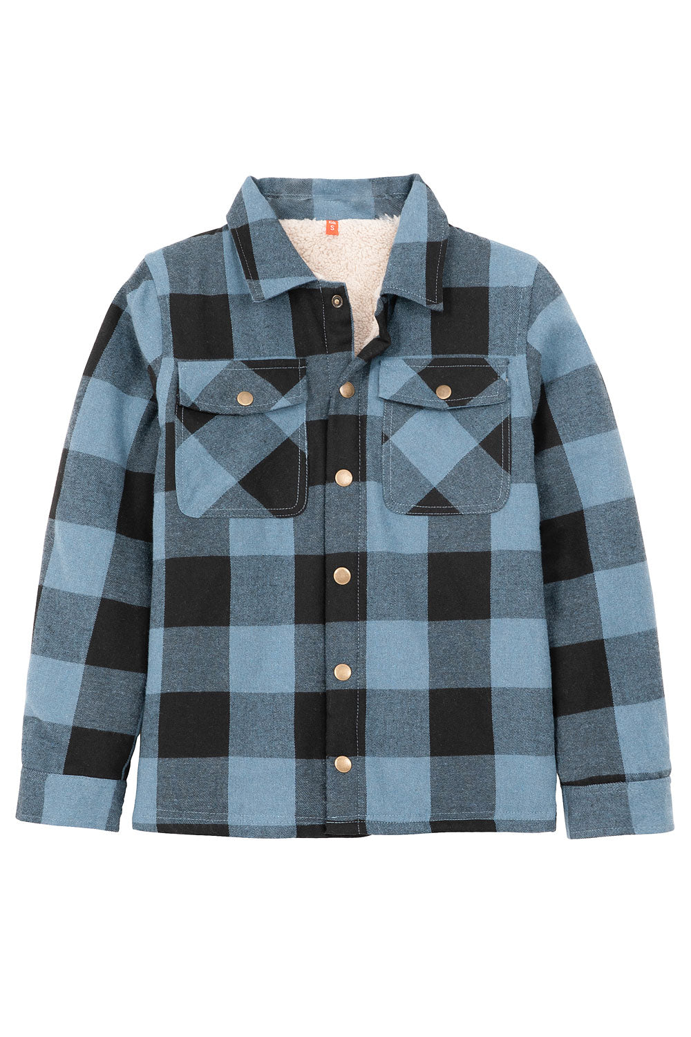 Toddler Boys and Girls Sherpa Lined Snap Flannel Shirt,Plaid Shacket ...