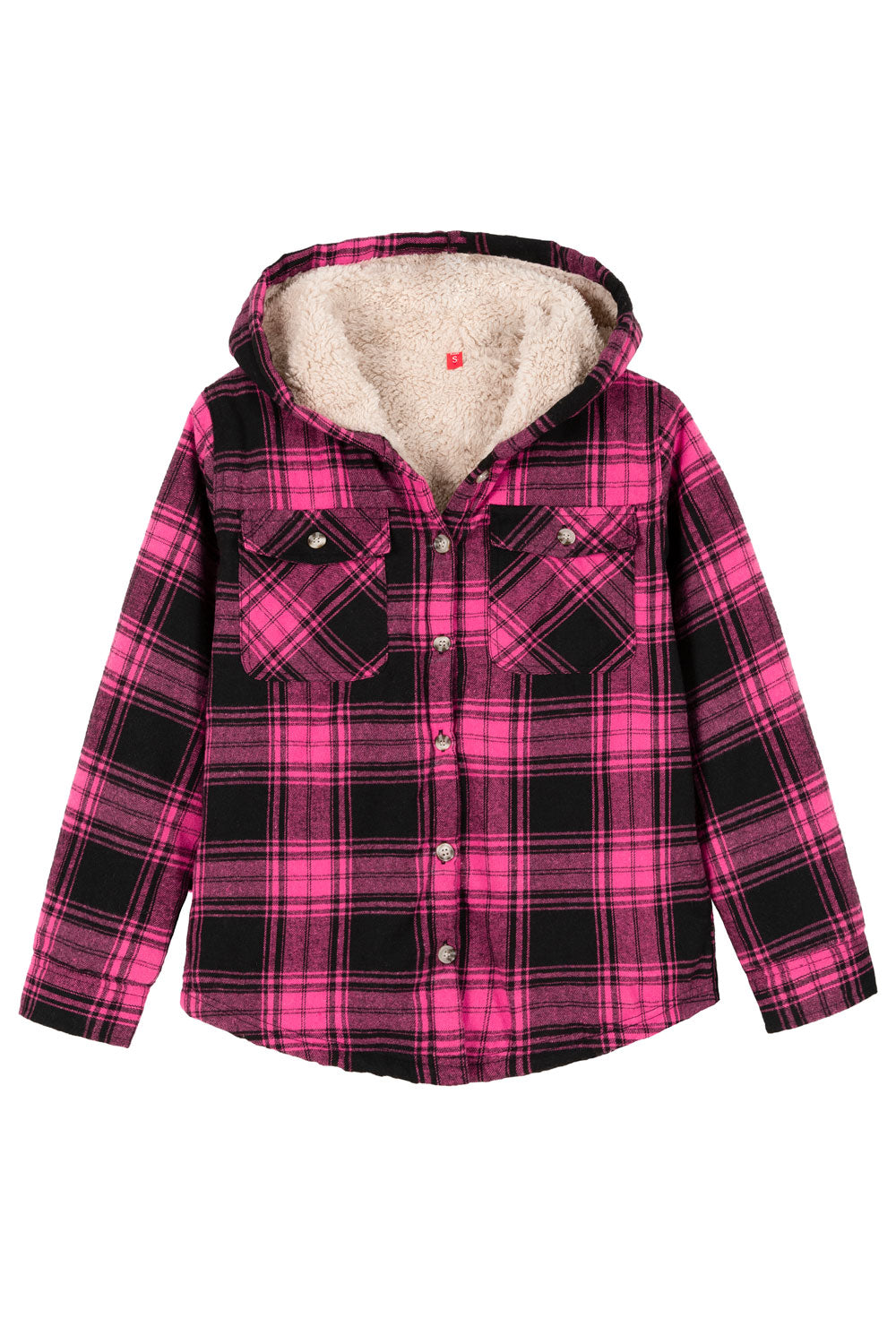 Girls Hooded Plaid Flannel Shirt Jacket,Sherpa Lined – FlannelGo