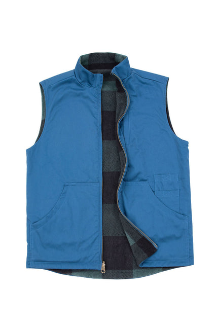 Men's Reversible Vest Plaid Fleece Lined Outdoor Vests – FlannelGo